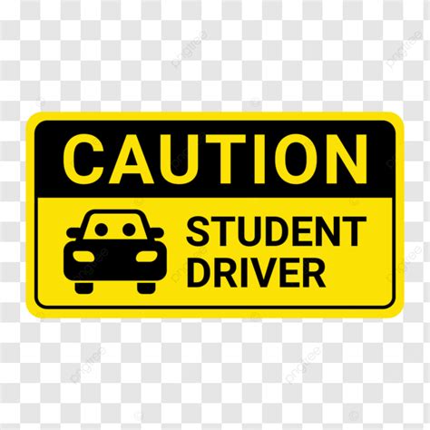 Caution Student Driver Sign Vector Caution Student Driver Sign