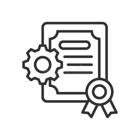 Certification Icon In Line Design Certification Accreditation