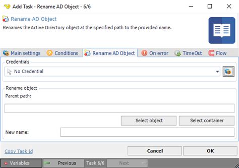 Rename Ad Object Visualcron Documentation