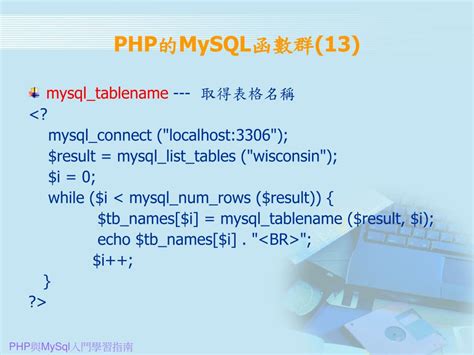 PPT PHP 與 MySQL 入門學習指南 PowerPoint Presentation free download ID