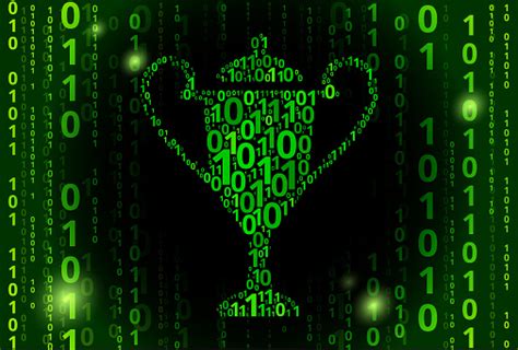 Trophy Binary Code Vector Pattern Background Stock Illustration