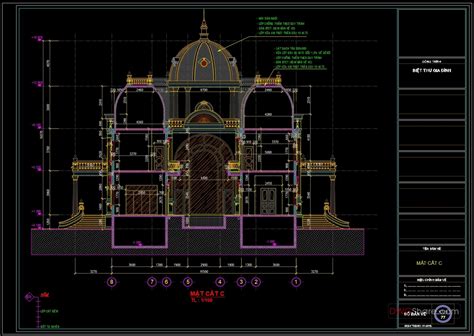 3 Story Classic Villa Sections Details Autocad File 16 5x19m Free Cad Blocks Download Dwg