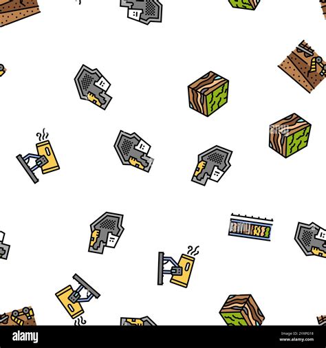 Mining Engineer Geology Seamless Pattern Vector Stock Vector Image