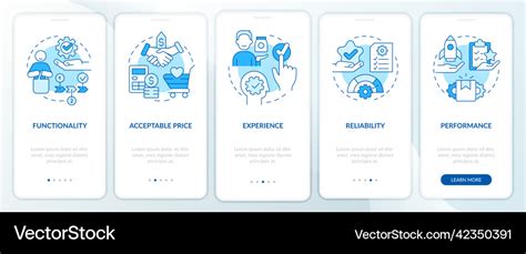 Product Needs Blue Onboarding Mobile App Screen Vector Image