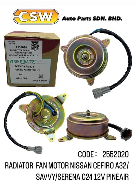 Radiator Fan Motor Nissan Cefiro A32savvyserena C24 12v Pineair Csw