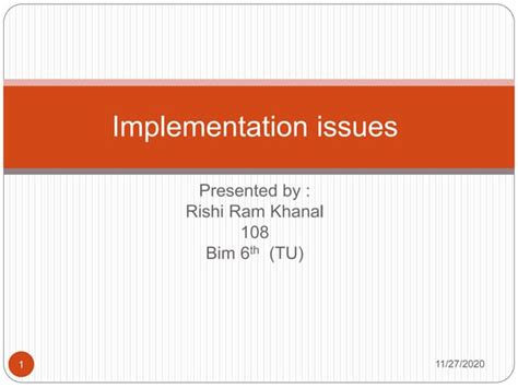 implementation issues software engineering pptx