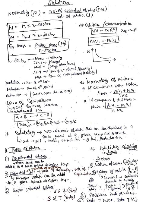 SOLUTION Solution Chapter Formula Sheet Handwritten Class 12th Studypool