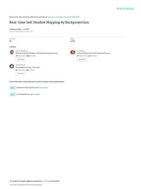 Real Timesoftshadowmappingbybackprojection 1 Pdf Rendering Computer Graphics
