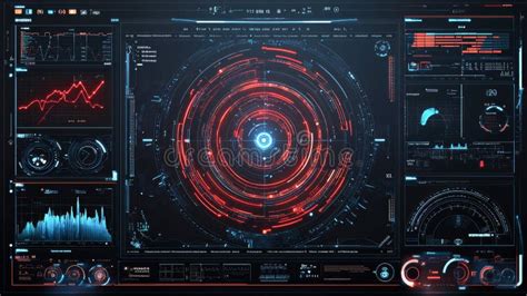 Futuristic Cyber Security Interface With High Tech Digital Dashboard