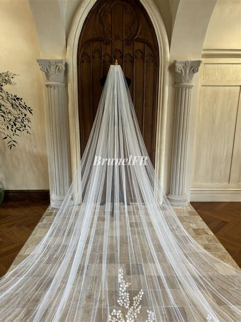 Small Leaf Veil Lawn Wedding Veil Cathedral Veil Wedding Bridal Veil
