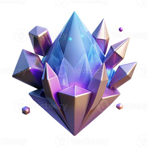 Beautiful Minimalist 3d Crystal Cluster Render Authentic 56602733 Png