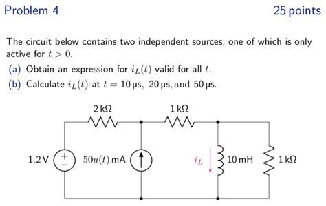 solved problem 4 25 points the circuit below contains two