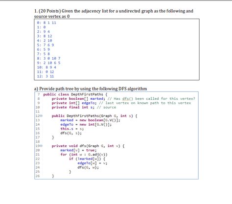 Solved Points Given The Adjacency List For A Chegg