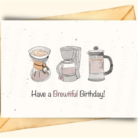 Coffee Birthday Card Etsy