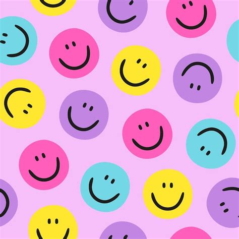 Premium Vector Smiley Seamless Pattern Smiley Face Background Smiley