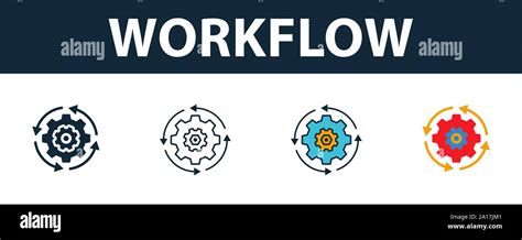 Workflow Icon Set Premium Symbol In Diferent Styles From Crm Icons Collection Creative