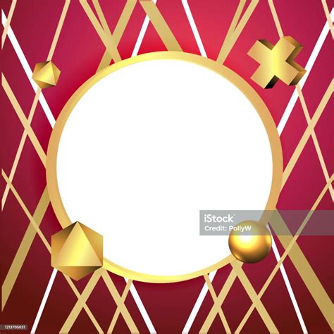 부동 기하학적 형태와 빛 네온 빛 둥근 플랫폼 현실적인 최소한의 배경 3d 고급 프레임 장면금속 황금 무대 3d 안경에 대한 스톡 벡터 아트 및 기타 이미지 Istock