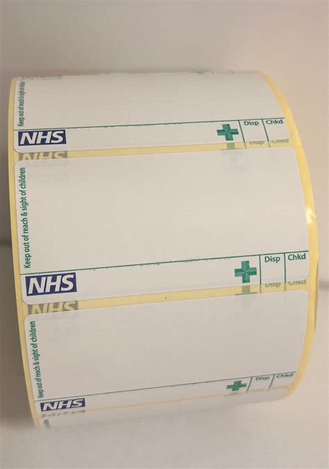 Dispensing Labels Pre Printed Nhs Removable Adhesive Premium Therm