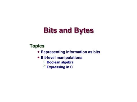Ppt Bits And Bytes Powerpoint Presentation Free Download Id8797131