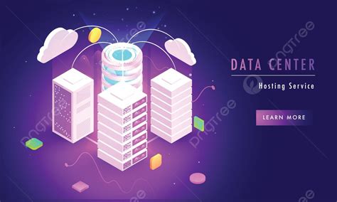 Concept Of Hosting Services In Data Center With Interconnected Isometric Servers Vector