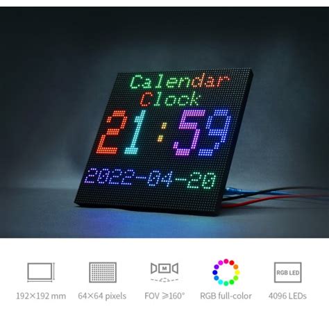 Buy Rgb Full Color Led Matrix Panel Mm Pitch Pixels Adjustable Brightness Mm Mm