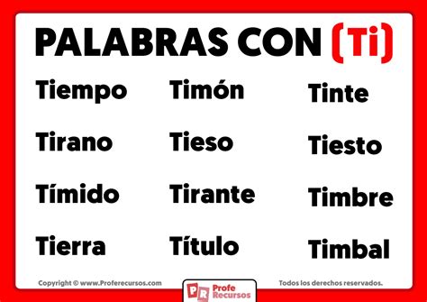 Palabras Con Ti Ejemplos De Palabras Con Ti