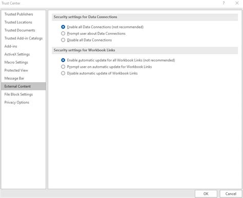 External Links Automatic Update In Excel Online Doesnt Work