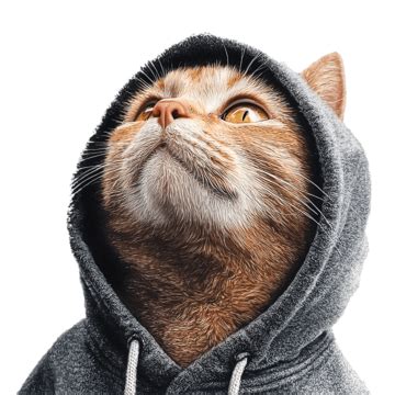 Gato Con Capucha Png Dibujos Gato Sudadera Naranja Png Imagen Para