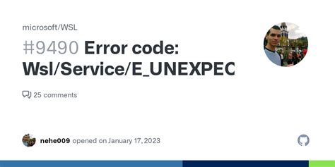 Error Code Wslserviceeunexpected · Issue 9490 · Microsoftwsl · Github