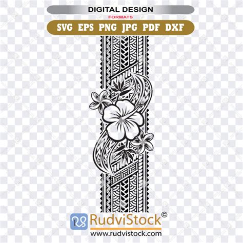 Polynesian Tribal Flower Laser Engraving File Svg Dxf Eps Rudvistock