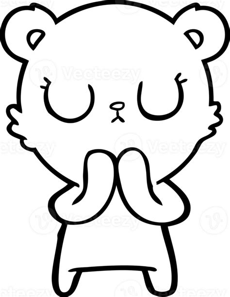 Peaceful Cartoon Bear Cub 46687878 Png