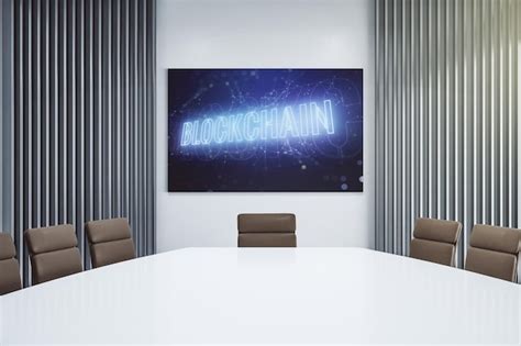 Premium Photo Creative Concept Of Blockchain Technology On Presentation Screen In A Modern