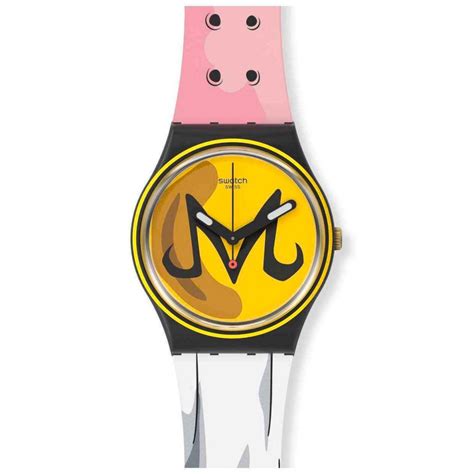 Reloj Swatch X Majin Buu Gz358 Dragon Ball Z Esfera Amarilla Letra M