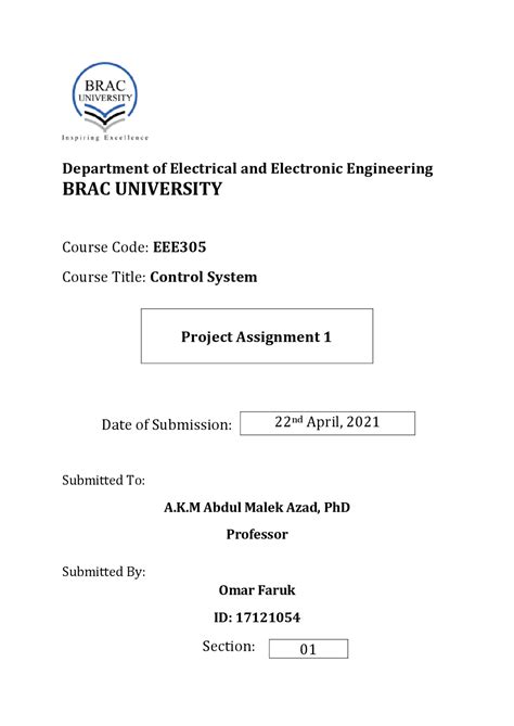 control system assignment docsity