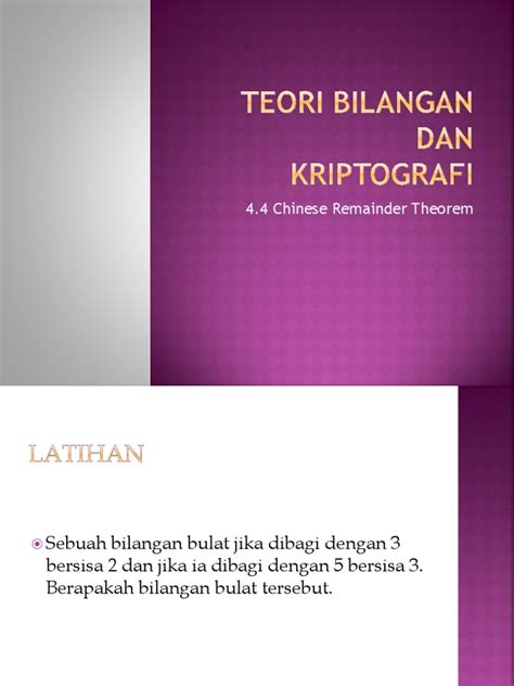 Chinese Remainder Theorem Pdf