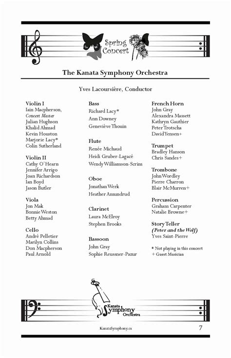 Concert Program Template Free Peterainsworth