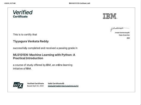Machinelearning Python Datascience Edxcertified Edx Venkata