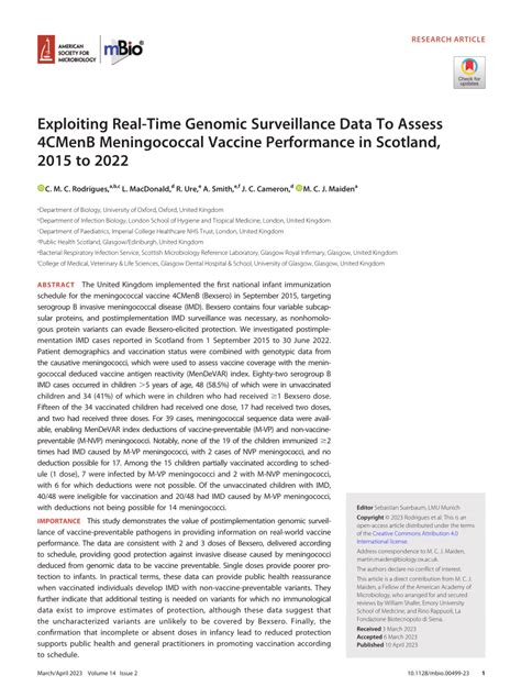 pdf exploiting real time genomic surveillance data to assess 4cmenb
