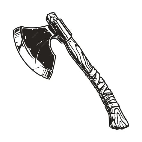 Premium Vector Sharp Ax Monochrome Vintage Emblem