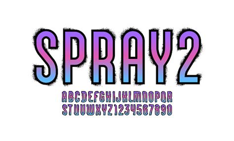 스프레이 낙서 글꼴 그런 지 컬러 알파벳 거리 예술 문자 및 숫자 벡터 일러스트 레이 션 10eps 거친에 대한 스톡 벡터 아트