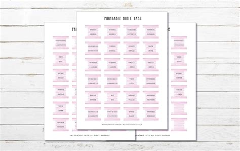 Bible Tab Placement Guide Printable Printable Calendars At A Glance