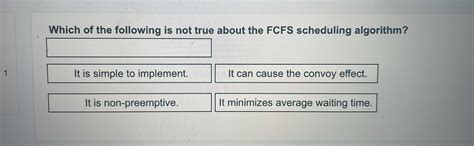 Solved Which Of The Following Is Not True About The Fcfs