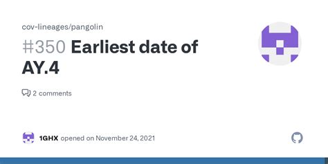 Earliest Date Of AY 4 Issue 350 Cov Lineages Pangolin GitHub