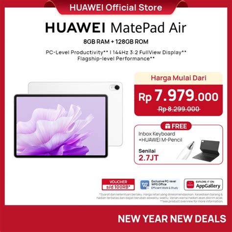 Promo HUAWEI MatePad Air Tablet 8 128GB PC Level Productivity 144Hz Black Cicil 0 3x