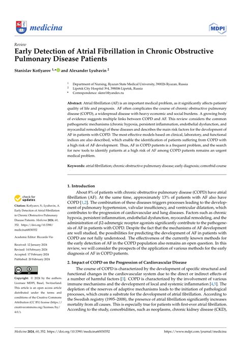 Pdf Early Detection Of Atrial Fibrillation In Chronic Obstructive Pulmonary Disease Patients