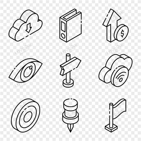 클라우드 컴퓨팅 글리프 아이소 메트릭 아이콘 팩 Png 일러스트 무료 다운로드 Lovepik