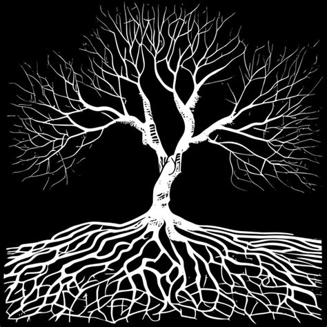 Premium Vector Tree Roots Background Vector Illustration Engraving