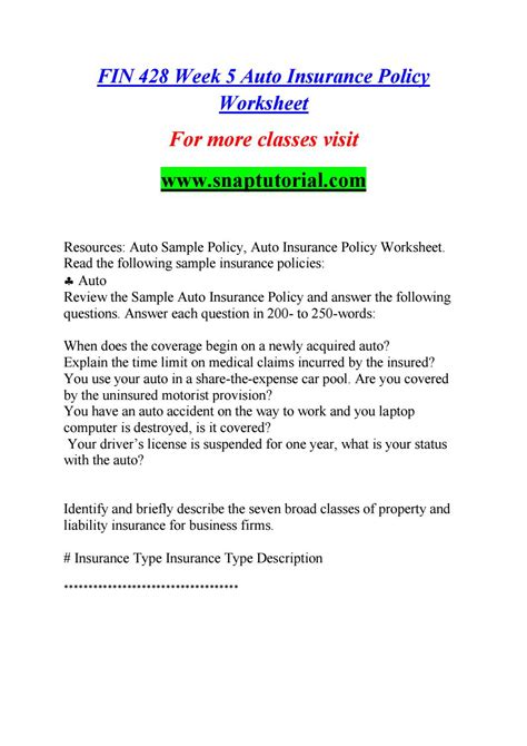 Auto Liability Limits Worksheet Answers — Db