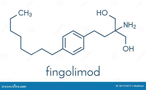 Fingolimod Multiple Sclerosis Ms Drug Molecule Stock Image