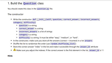 Solved Build The Question Class You Should Create This Chegg